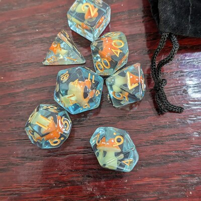 Outrun Dice Set Sharp Edge Resin Dice for D&D / Neon Dice Dungeons and ...