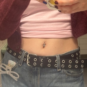 Belly Ring Goth Swirl Spiral Silver Tiny Hoop Clicker 14g 16g Goth Punk ...