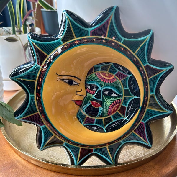 Ceramic Eclipse, Mexican Ceramic Wall Art, Mexican Pottery, Mexican ...