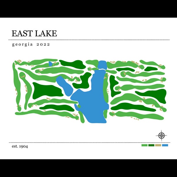 CUSTOM Golf Course Map | Modern Art | Digital Print | Unique Home Decor ...