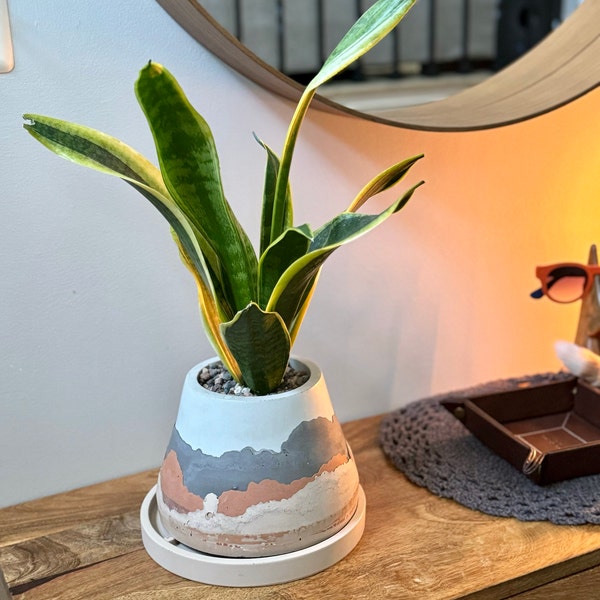 Blue Ridge Planter | Desert Pot | Handmade | Pottery | Boho | Concrete ...