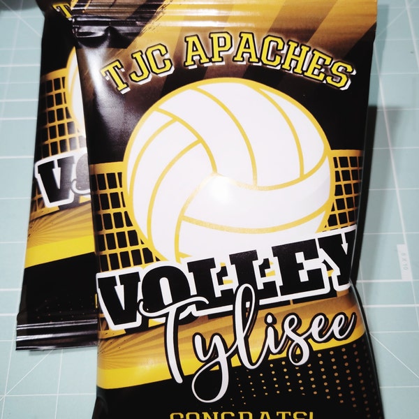 Volleyball Chip Bag, Template Printable, Cheer Birthday Chip Bag ...