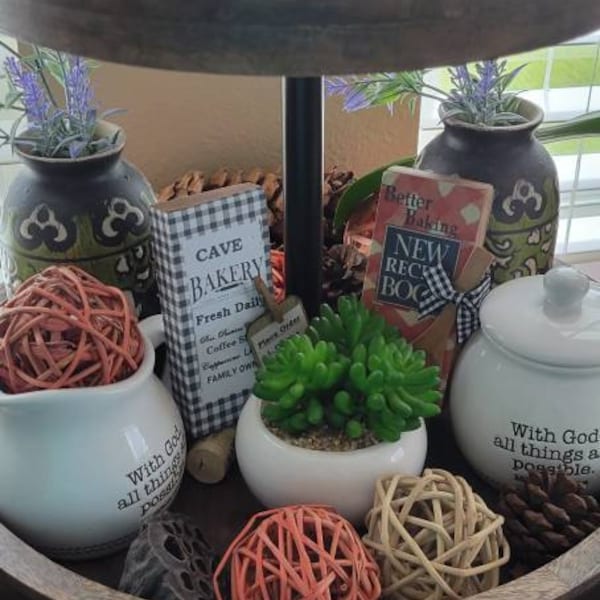 Personalized Bakery Cook Book Set of 2 /tiered Tray Fillers/farmhouse ...