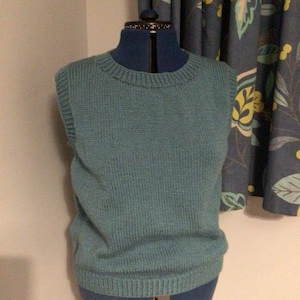 Knitting Pattern V-neck Vest, Easy to Knit, Beginner Friendly Tutorial ...