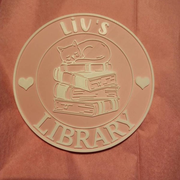 Library Street Sign Bookshelf Sign Personalized Laser Engraved Bookish ...