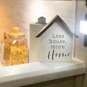Mini House Home Quote Sign With Roof, Tiered Tray Decor, Kitchen Shelf ...