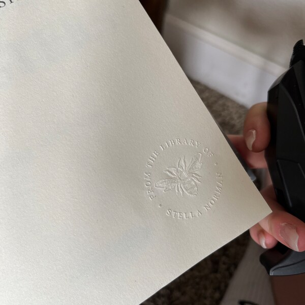 Bee Book Embosser Personalized | Bee Library Embosser Stamp | Rubber ...