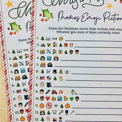 Christmas Emoji Pictionary Games Bundle Emoji Quiz Game for Christmas ...