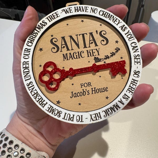 DIGITAL FILE, Santa's Magic Key SVG File, Christmas Ornament Door ...