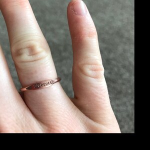 Custom Name Ring Personalized Stacking Ring Skinny | Etsy
