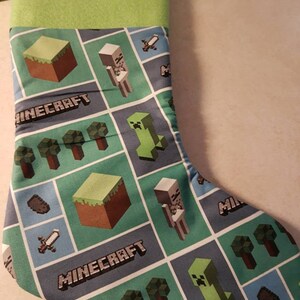 Minecraft Christmas Stocking Video Game Gamer Kids | Etsy