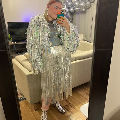 Custom Order Handmade Tinsel Fringe Jacket - Etsy