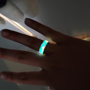Carbon Fiber Glow in the Dark Ring Wedding Ring Fire Glow - Etsy
