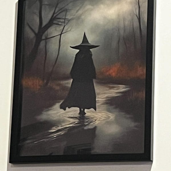 Witch on A Broom by Albert Joseph Penot, Vintage Painting, Witch Print ...