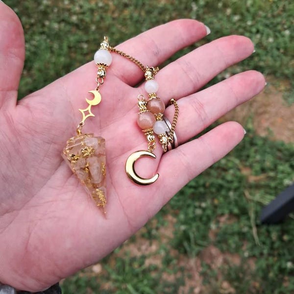 Gothic Gilded and Blue Obsidian Divinatory Pendulum, Resin Pendulum ...
