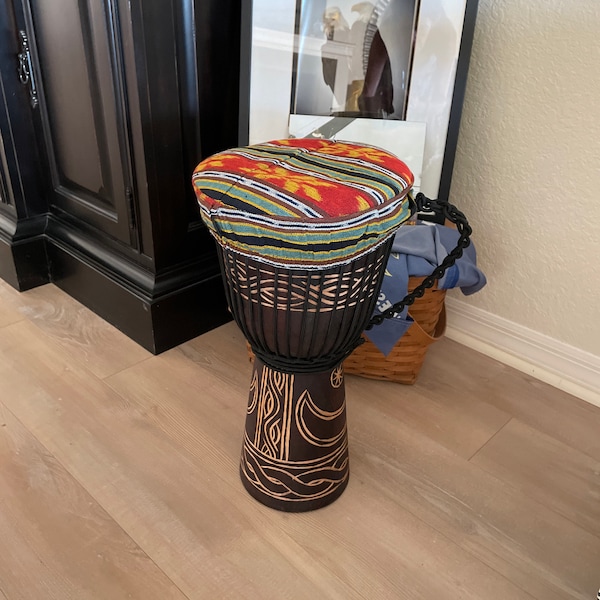Handmade 20" Tall Deep Carved Djembe Bongo Drum MOON and STAR M15 ...