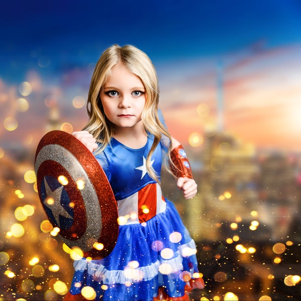 Superhero Background, Rooftop Digital Backdrop, City at Night Digital ...