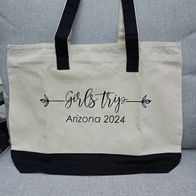 Zipper Tote Bag, Girls Weekend Tote, Girls Trip Tote, Girls Trip Bag ...