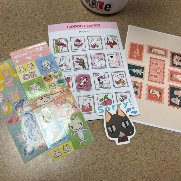 Japanese Nippon Stamps Sticker Sheet - for Bullet Journal, Bujo ...