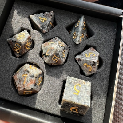 Custom Stone Dnd Dice Set Tiger Eye Dnd Dice Set Sorcerer Dungeons and ...