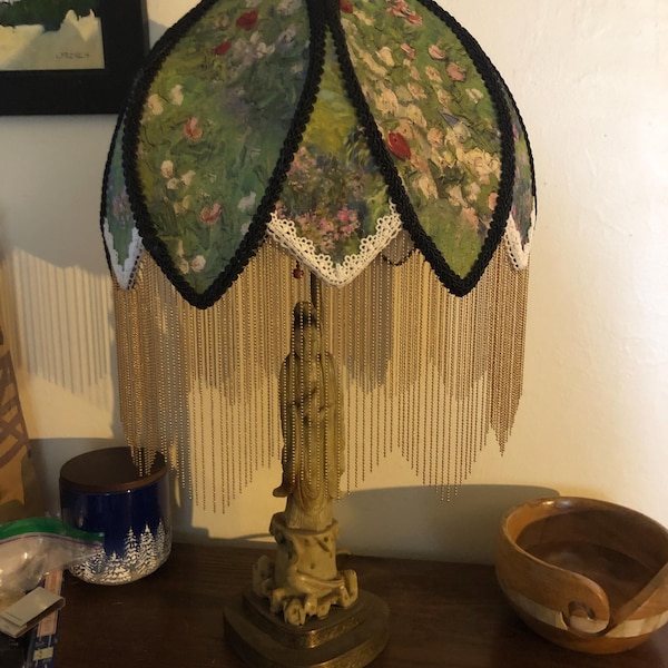 Handmade Lampshade With Fringes-victorian Lampshade-luxury Ceiling ...