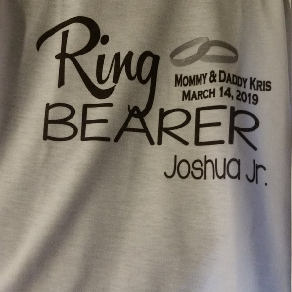 Personalized Ring Bearer Shirts and Tshirts With Rings and Wedding Date ...