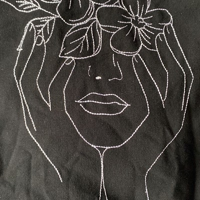 Floral Face Embroidery Design, Women Embroidery File, 6 Sizes, Instant ...