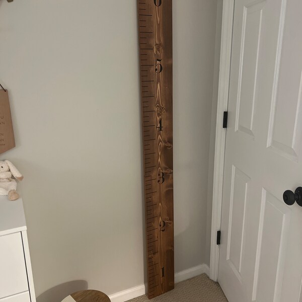 Height Chart Ruler With Name at the Top - Wooden Growth Chart - Height ...