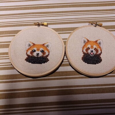 Red Panda Bundle Cross Stitch Pattern PDF Red Panda Smiling Red Panda ...