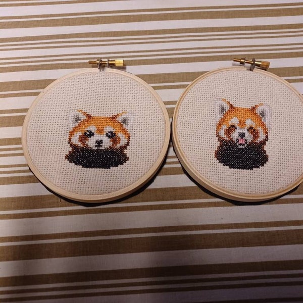 Red Panda Bundle Cross Stitch Pattern PDF - Red Panda + Smiling Red ...