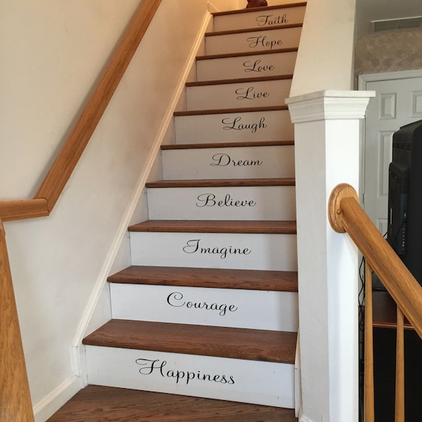 Inspiration Quotes Stair Riser Decals, Stair Decals, Stair Stickers ...