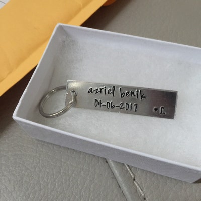Personalized Keychain, Custom Keychain, Engraved Keychain, Rectangle ...