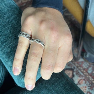 Adjustable Silver Stacking Knuckle Ring Chunky Long Tube Ring - Etsy