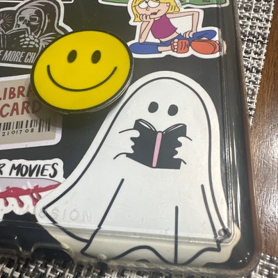 Bookish Ghost Sticker Cute Ghost Sticker Spooky Sticker Vinyl Sticker ...