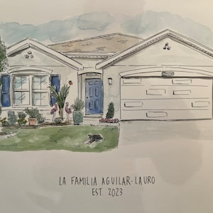 Custom House hand-drawn Sketch 8x10 Pen and Ink Drawing Doodle Bar Home ...