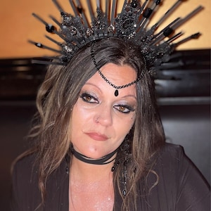 Gothic Halo Crown Black Dark Fairy Headpiece Gothic Lolita - Etsy