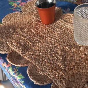 Scallop Wavy Jute Rug Natural Jute Wave Edge Rug Scalloped - Etsy