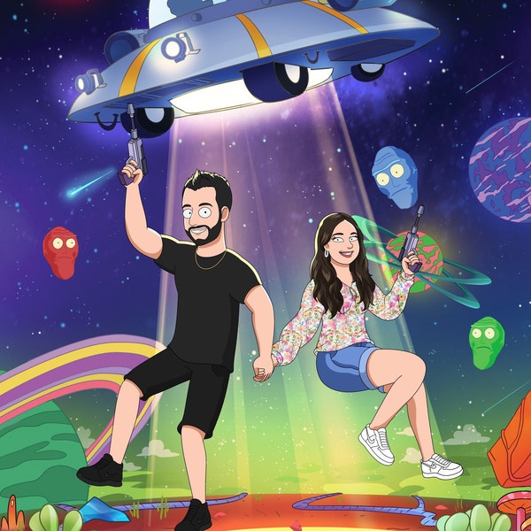 Rick Style Cartoon Portrait, Creative Custom Gifts, Become Your ...