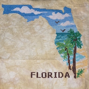 Florida State Modern Cross Stitch Pattern, Nature Counted Cross Stitch ...