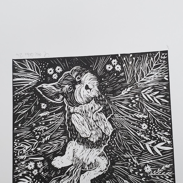 Custom Lino Print Pet Portrait Personalised Pet Portraits From Photo ...