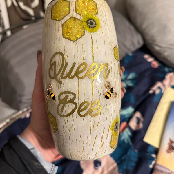 Bee Tumbler With 3D Bees Embellishment and Sunflowers (choose Your Cup ...