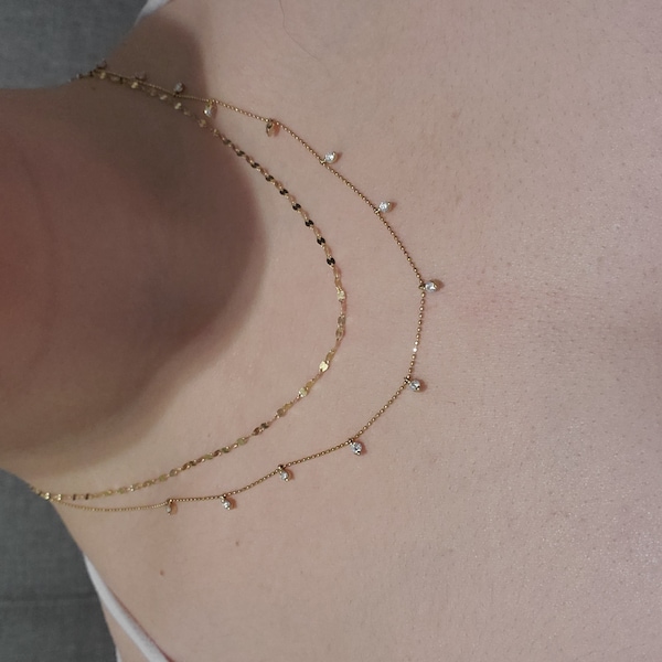14k Gold Necklace, 14k Gold Chain, Solid Gold Necklace, Solid Gold ...