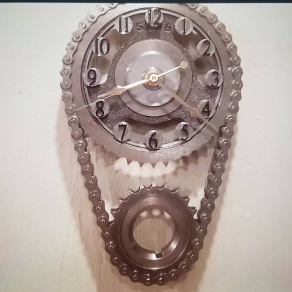 Red Gear Wall Clock, Made With Chevy Small Block Timing Set - Etsy