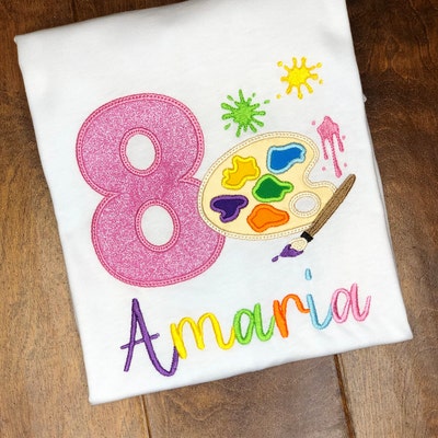 Paint Palette Numbers 1-9 Applique Paint Splatters Instant Download - Etsy