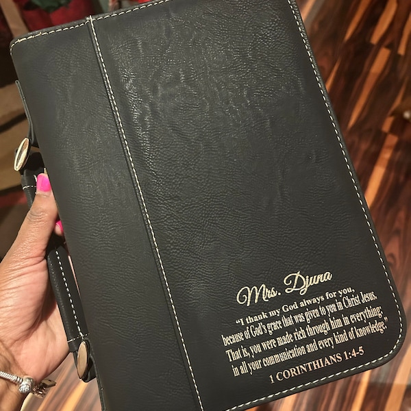 Personalized Bible Cover, Religious Gifts, Engraved Bible Cover Zipper ...