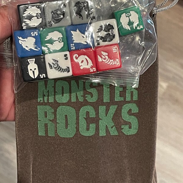 Monster Rocks: 36 Token Dice . 6X of Each Color. Great for Magic the ...