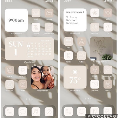 Neutral Beige Aesthetic Boho iPhone Ios 14 App Icons , Minimal App ...
