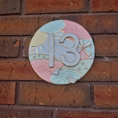 Outdoor House Number Sign / Modern Take on Traditional Ceramic House ...