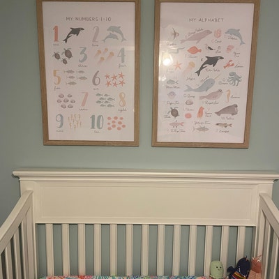 Animal Alphabet and Numbers Prints, Beach Nursery Decor, PRINTABLE Wall ...