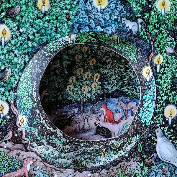 Forest of Lights - Double-sided, Papercut Concertina Card - Etsy